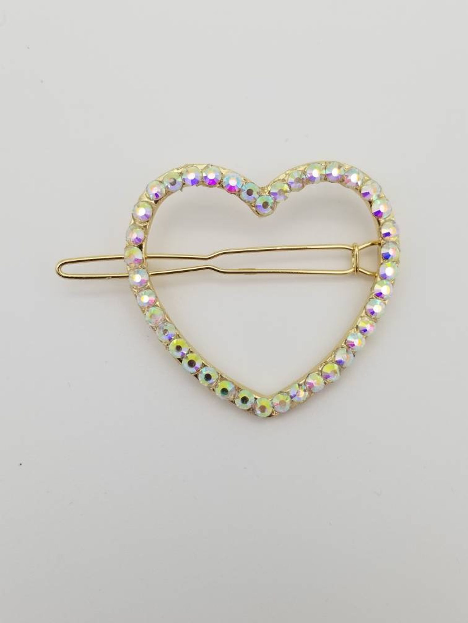 Heart Hair Clips Hand-embellished Rhinestone Studded Heart - Etsy