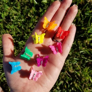 Mini Butterfly Clips, 90's Baby Butterfly Hair Clips Set of 8, Bling ...