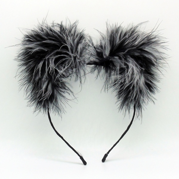 Black and White Cat Ears - Etsy