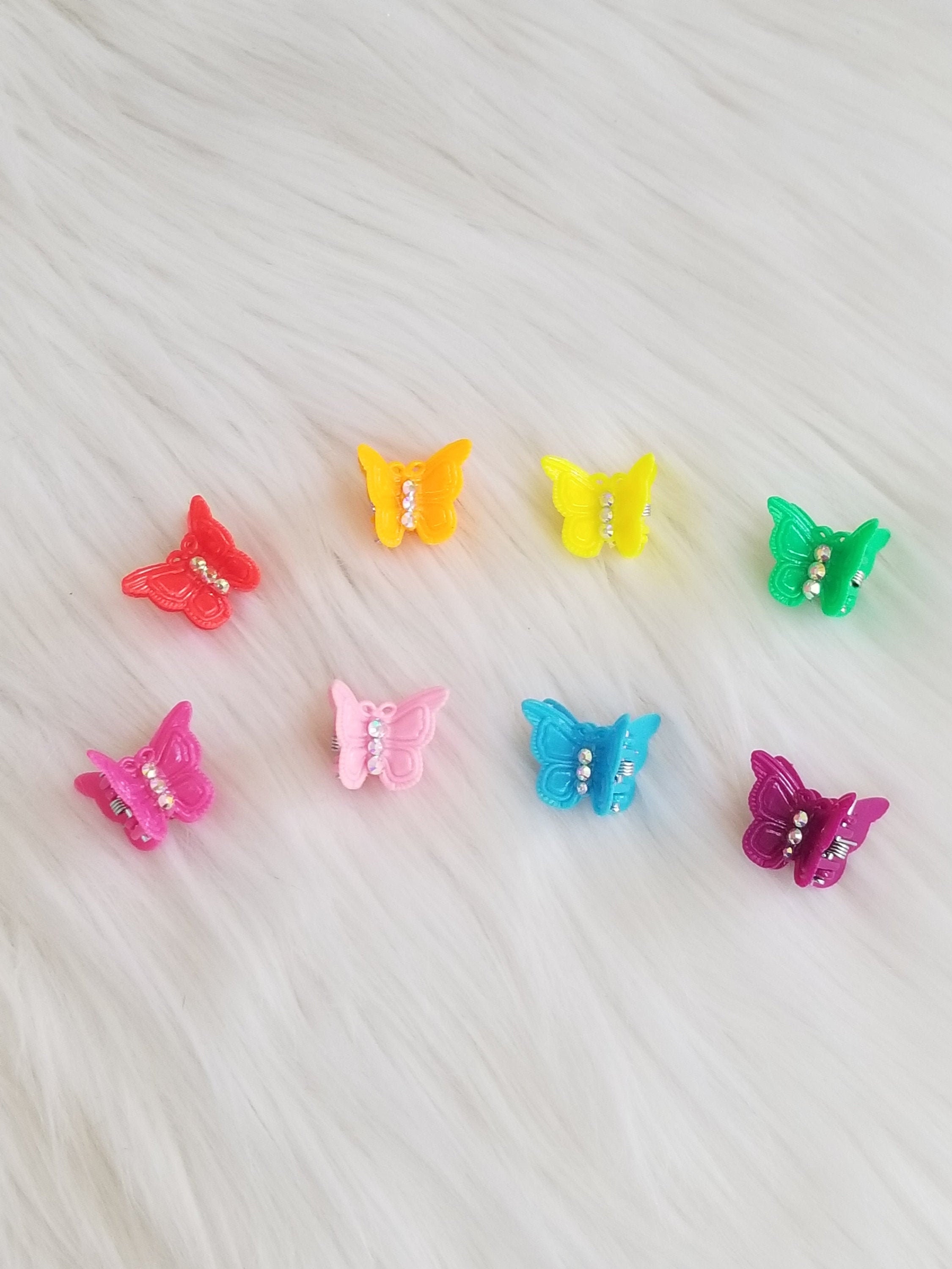 Mini Butterfly Clips, 90's Baby Butterfly Hair Clips Set of 8, Bling ...
