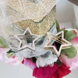 Star Hair Clips, Hollywood Star Hair Clip, Studded Rhinestone Hair Clip ...
