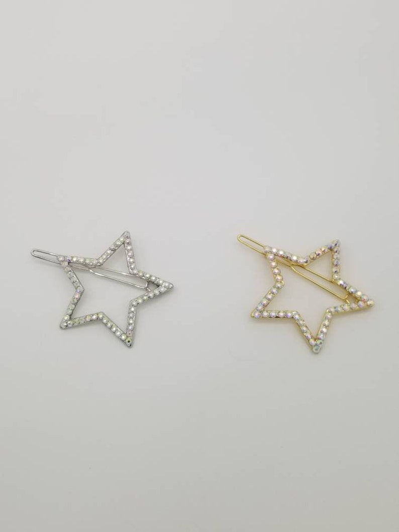 Star Hair Clips, Hollywood Star Hair Clip, Studded Rhinestone Hair Clip ...