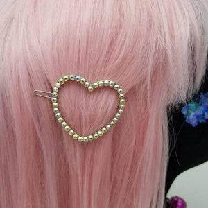 Heart Hair Clips, Hand-embellished Rhinestone Studded Heart Hair Clips ...