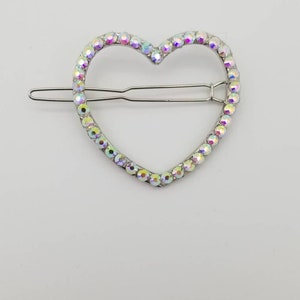 Heart Hair Clips, Hand-embellished Rhinestone Studded Heart Hair Clips ...