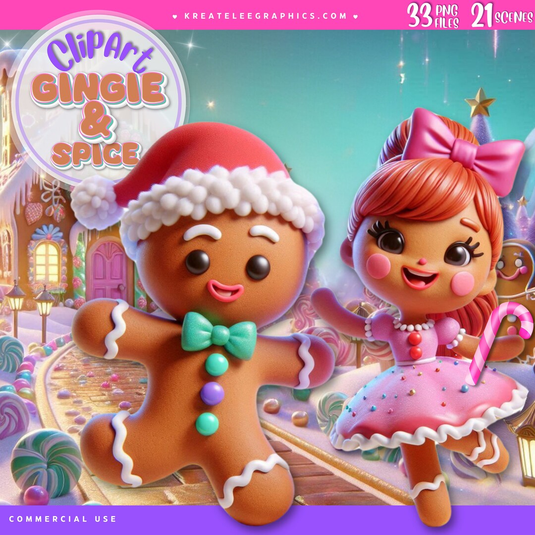 Gingie & Spice Clipart Bundle 3D PNG Imágenes transparentes Clipart ...