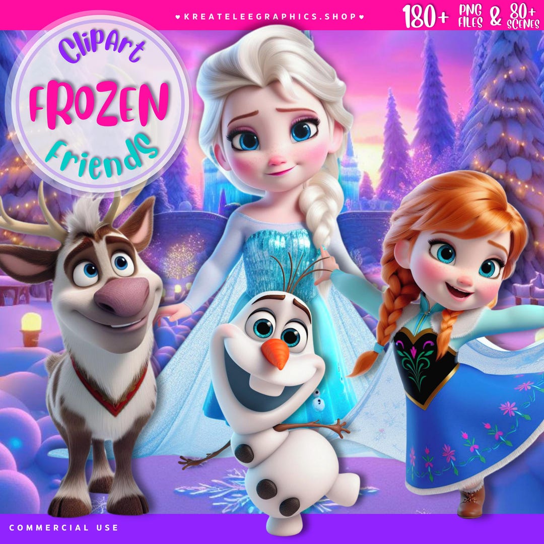 BABY Frozen Princess Clipart 300 DPI Transparent Background for ...