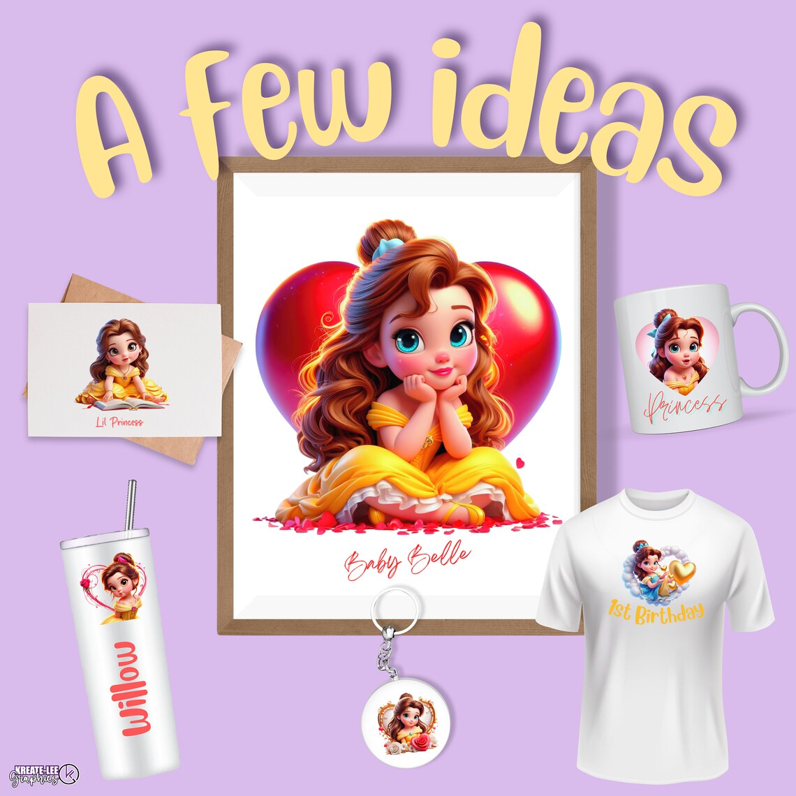 Baby Princess Belle Clipart PNG Full Commercial Use, Fantasy Princess ...