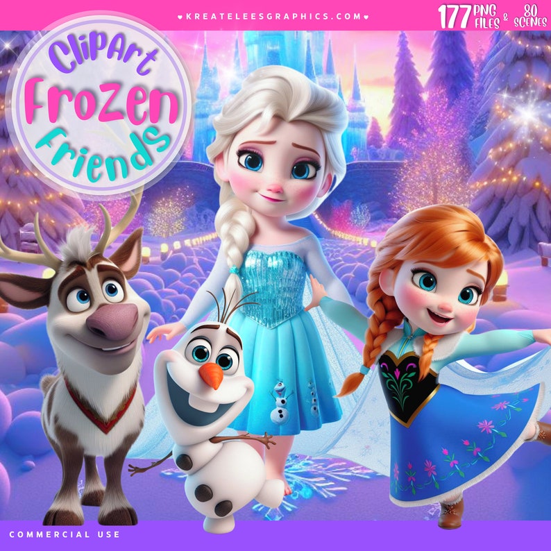 BABY Frozen Princess Clipart 300 DPI Transparent Background for ...