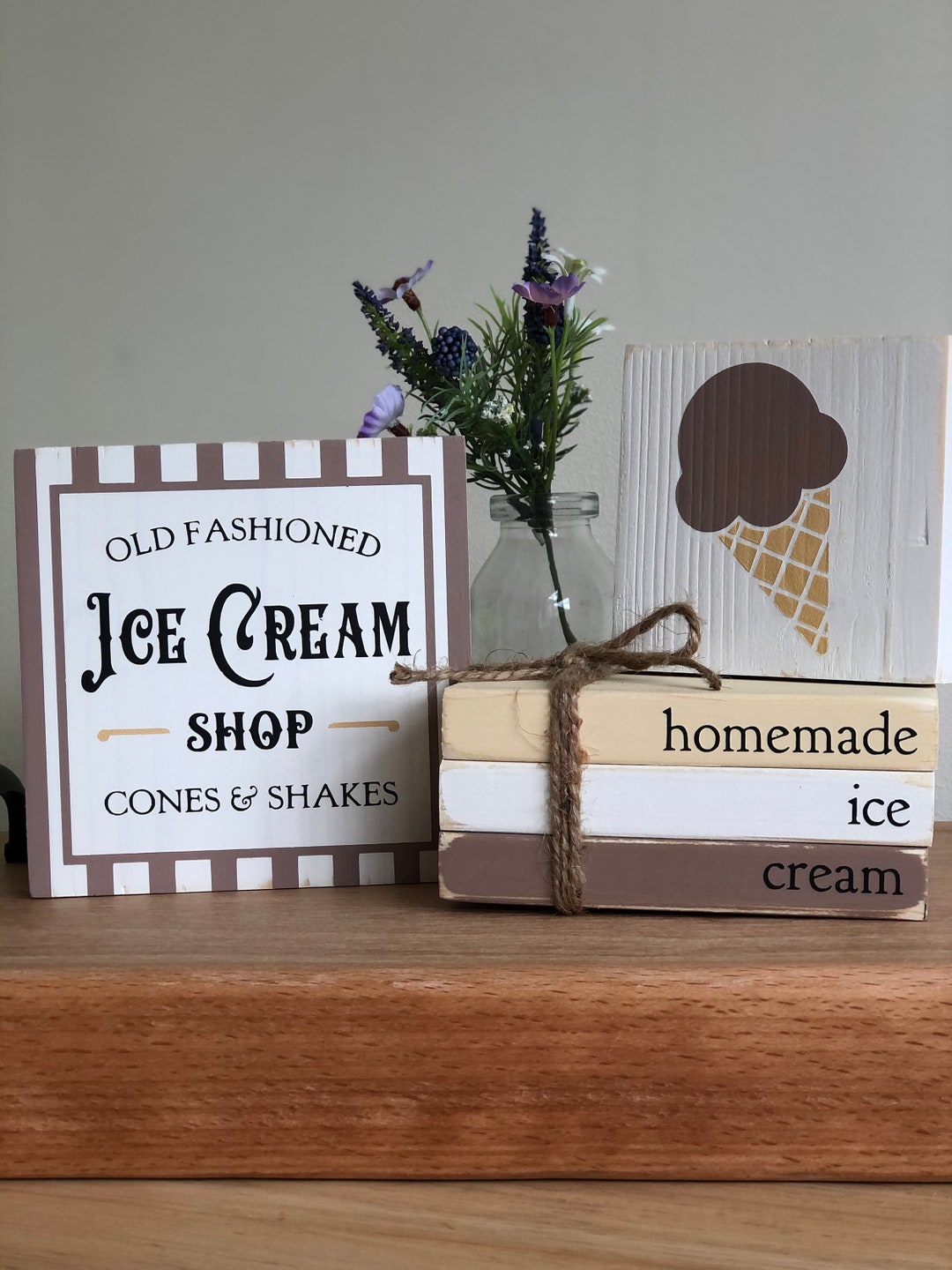 Handmade Mini Ice Cream Shop Tiered Tray Decor Set - Etsy