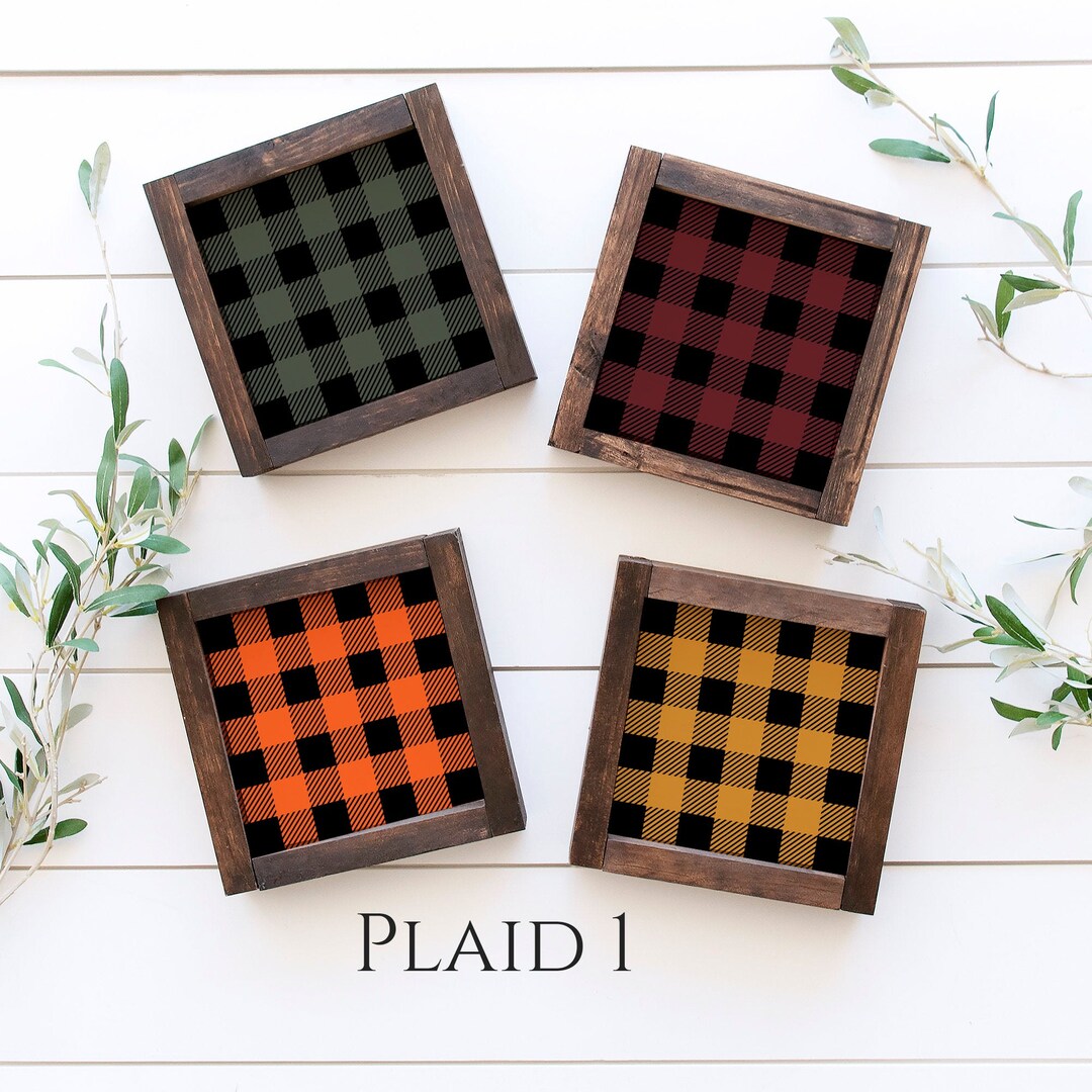 Plaid Autumn/halloween Layering Signs Rustic Farmhouse - Etsy