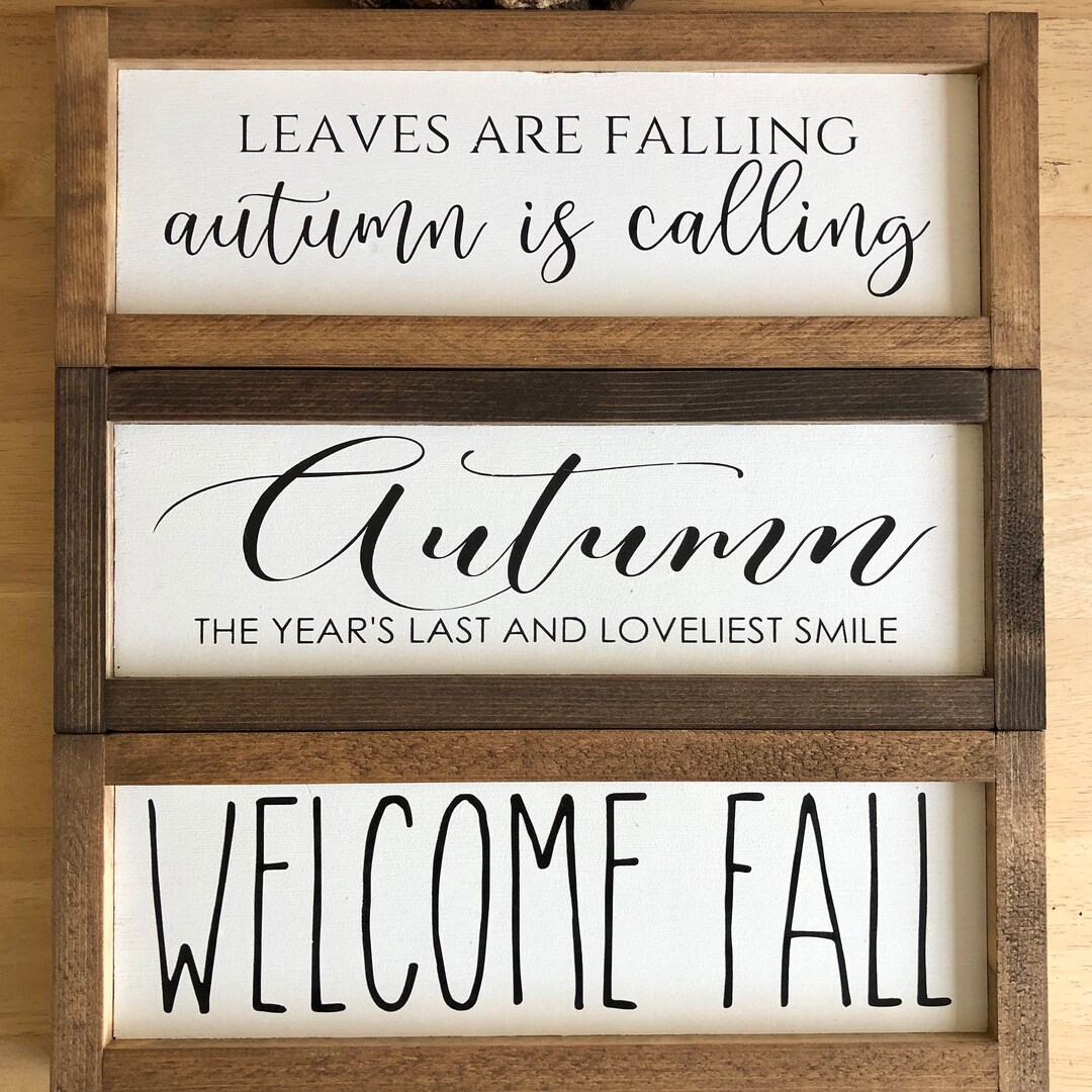READY TO SHIP - Autumn Shelf Sitter Signs - Rustic, Farmhouse, Handmade ...