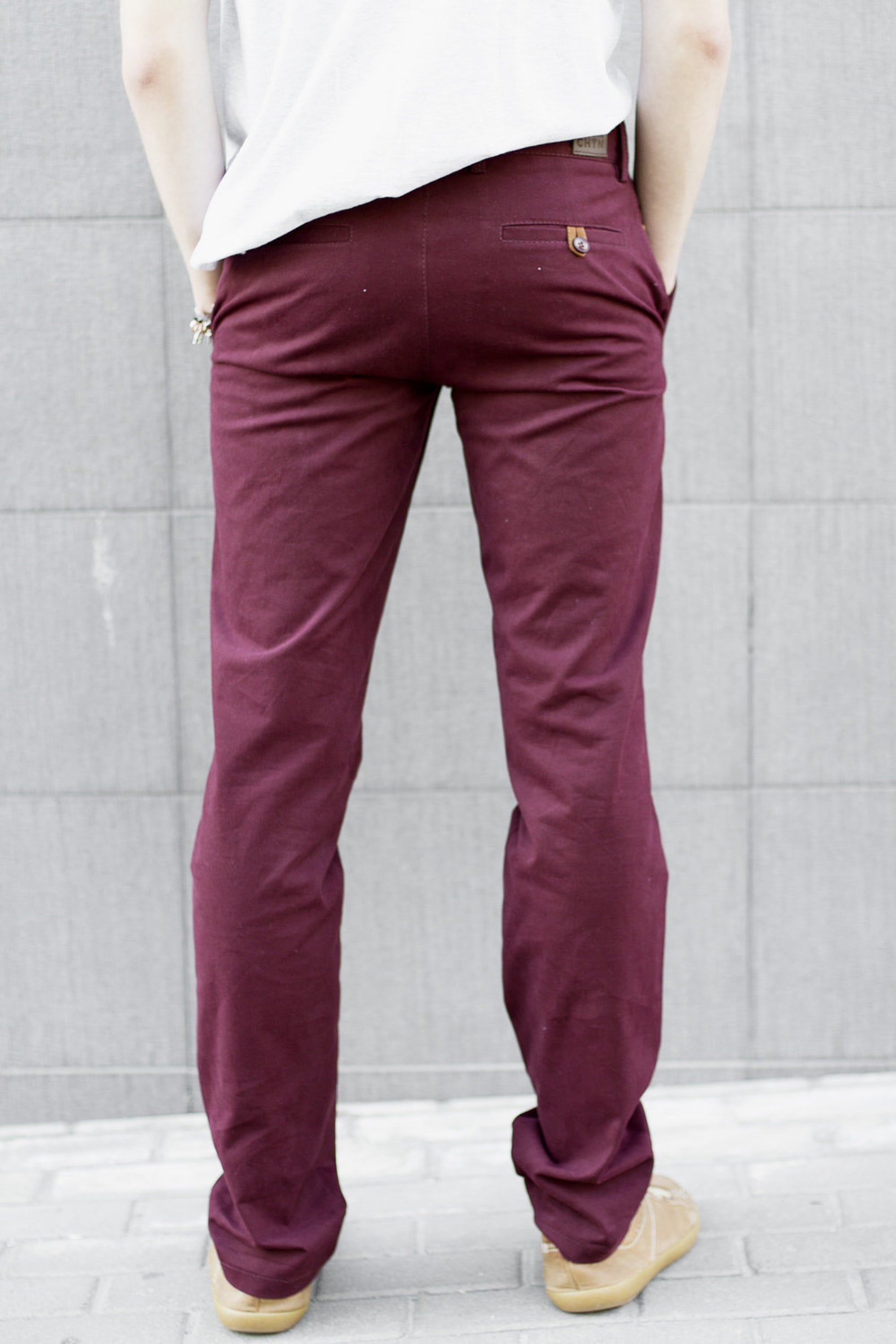 Wine Red Chinos - Limited Edition | Burgundy Chinos, Business Casual ...