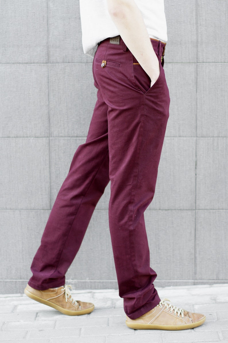 Wine Red Chinos - Limited Edition | Burgundy Chinos, Business Casual ...