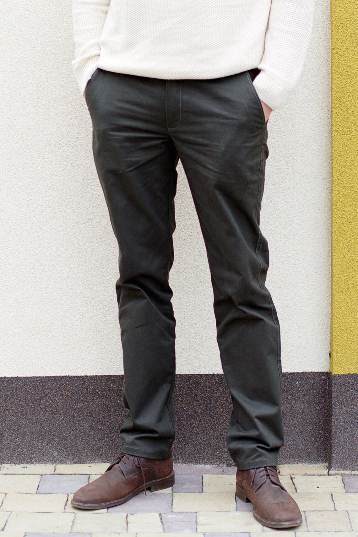 Moody Marsh Chinos - Limited Edition | Dark Khaki Green Chinos, Mens ...