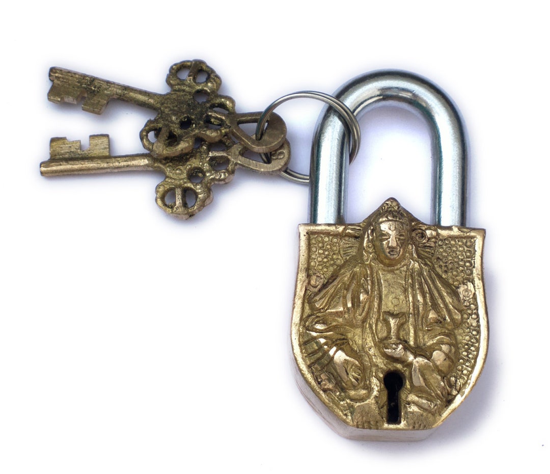 Unusual Vintage Style Padlock Medicine Buddha Padlock With Om Home ...