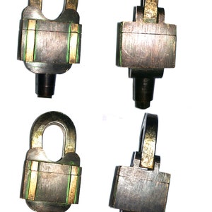 Unusual Brass Made TRICKY PUZZLE Padlock With 6 Keys (with Antique ...