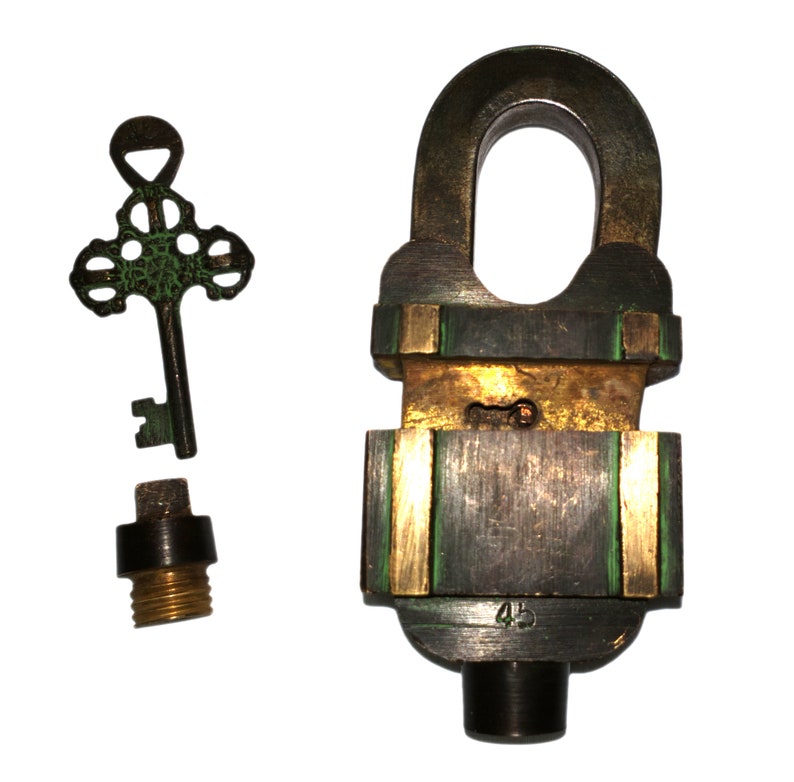 Unusual Brass Made TRICKY PUZZLE Padlock With 6 Keys (with Antique ...