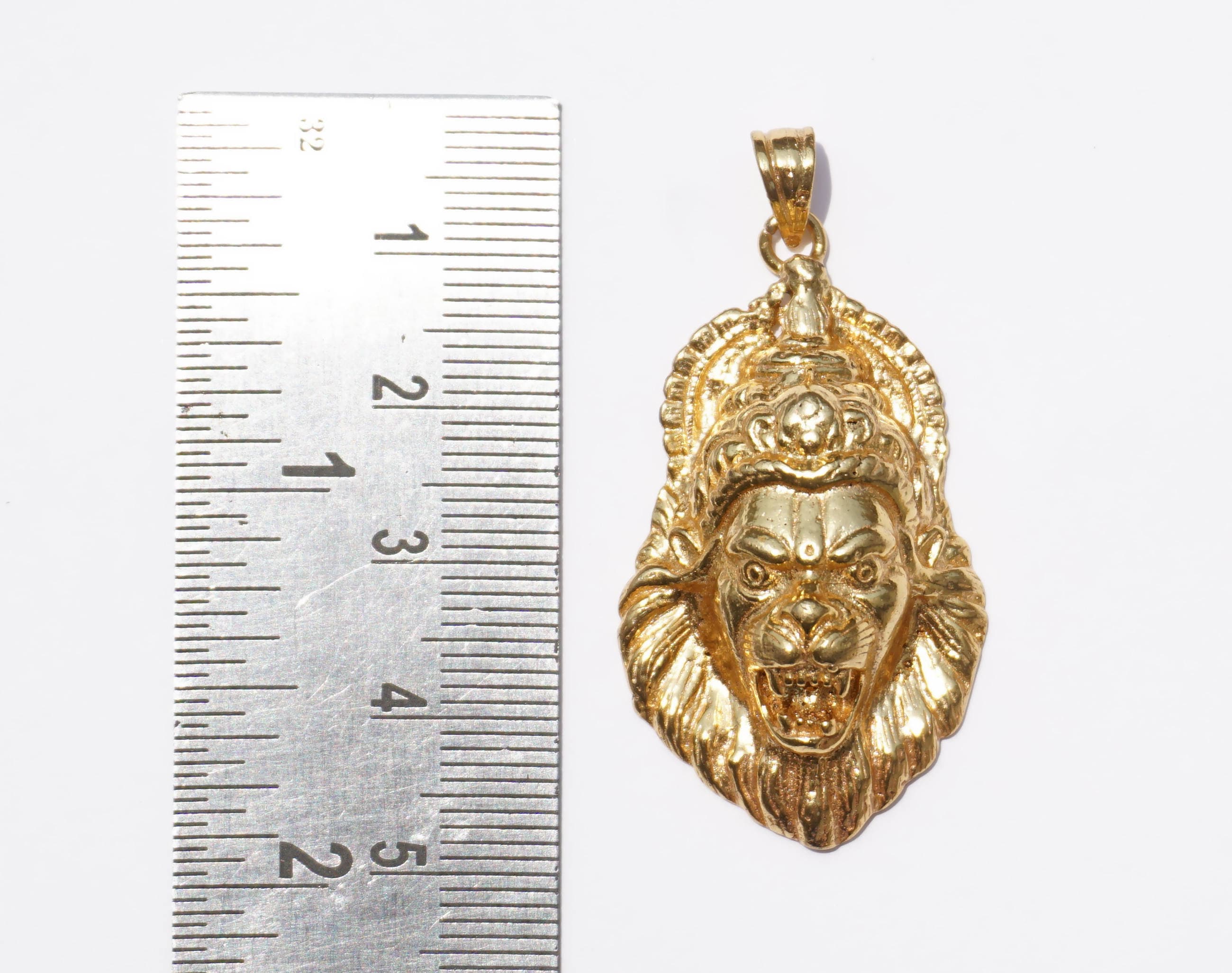 Narasimha Swamy Brass Made Gold Plated Pendant Amulet Lucky Charm From India Etsy