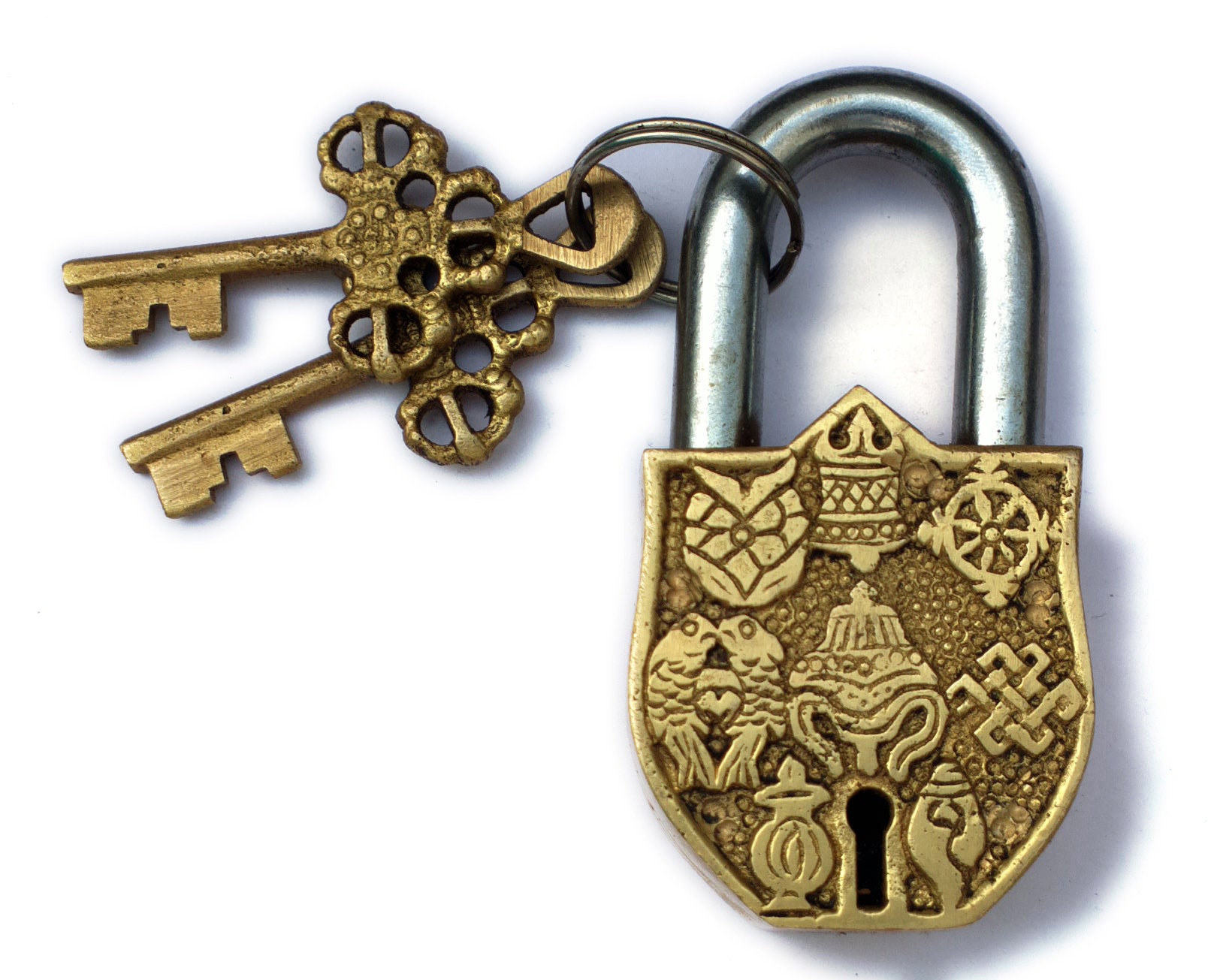 Unusual Vintage Style Padlock Power Nepali Ashtam Padlock With Om Home ...