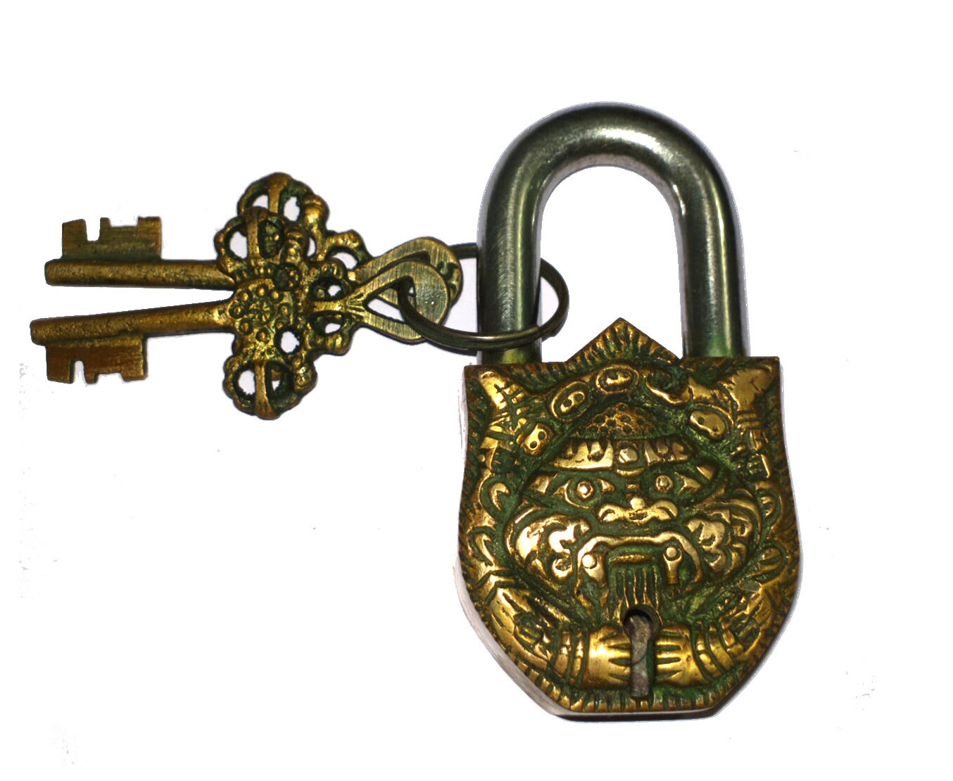Unusual Vintage Style Padlock Tibetan Demon Design Padlock Home Decor ...