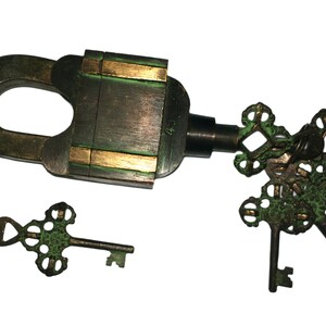 Unusual Brass Made TRICKY PUZZLE Padlock With 6 Keys (with Antique ...