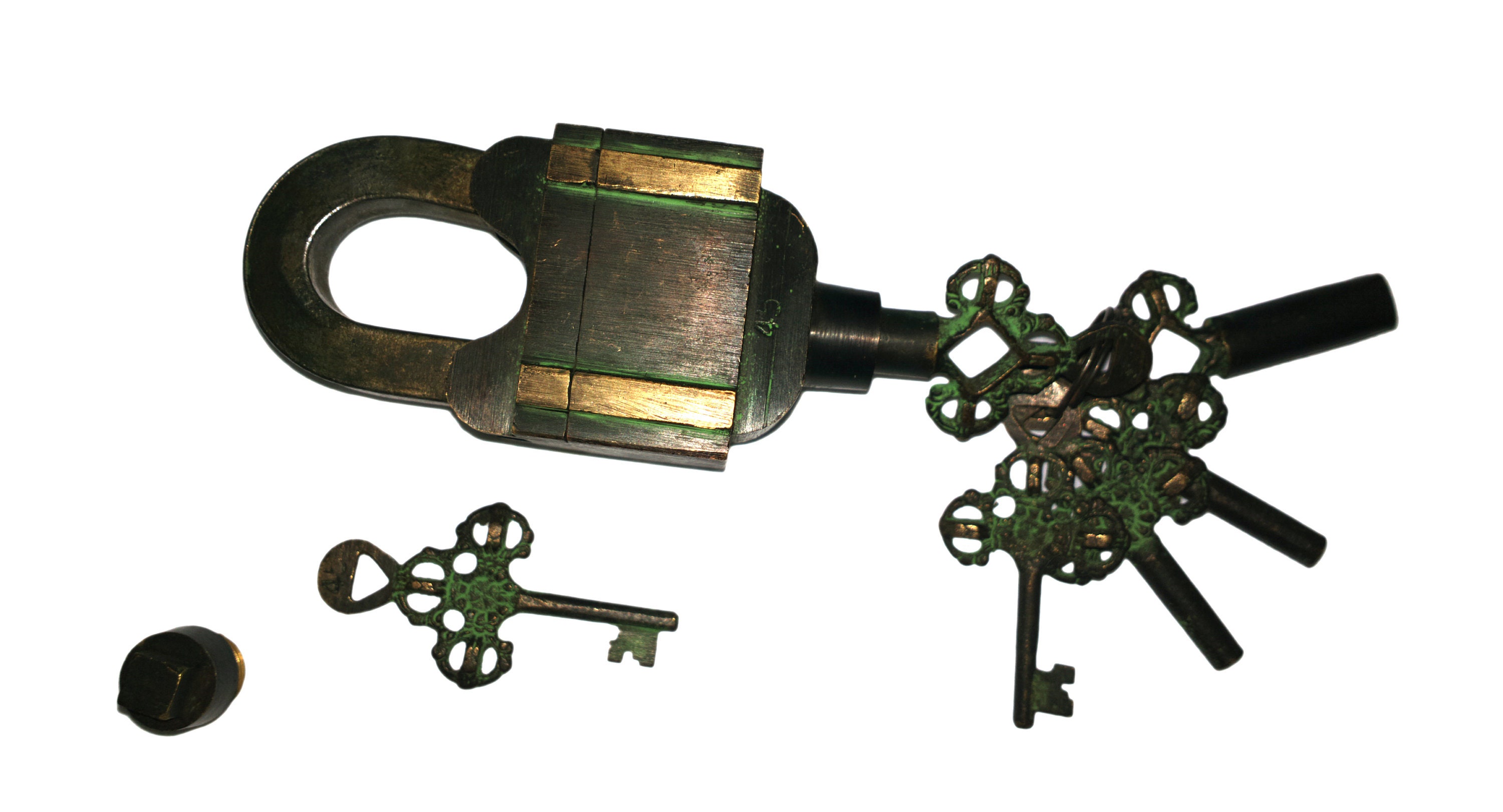 Unusual Brass Made TRICKY PUZZLE Padlock With 6 Keys with - Etsy