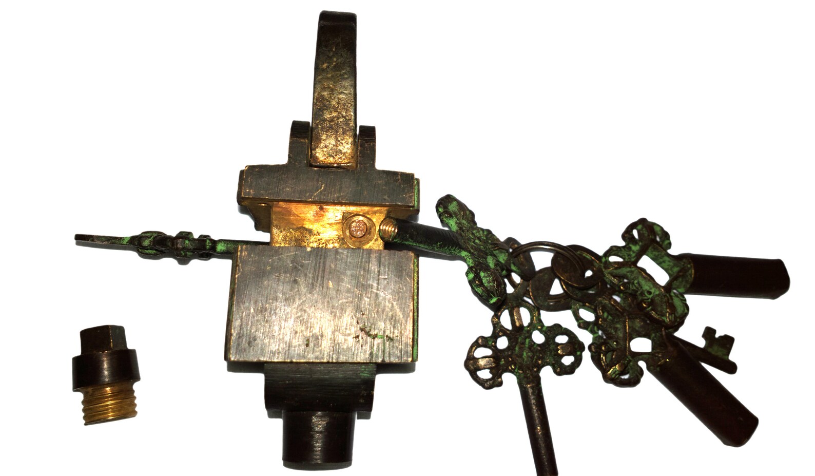 Unusual Brass Made TRICKY PUZZLE Padlock With 6 Keys (with Antique ...