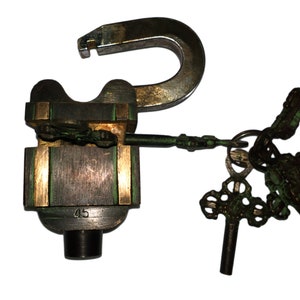 Unusual Brass Made TRICKY PUZZLE Padlock With 6 Keys (with Antique ...