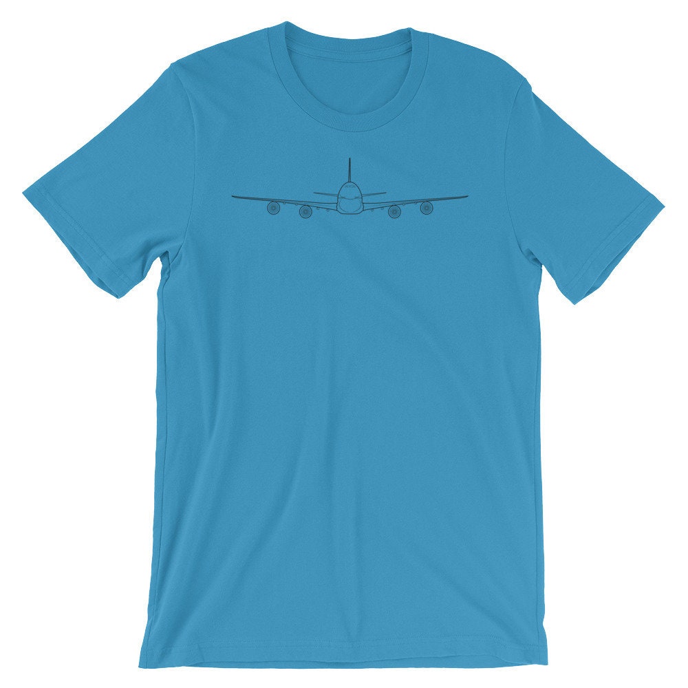 Airplane T-shirt for Men and Women Ringspun Cotton Fabric Boeing 747 ...