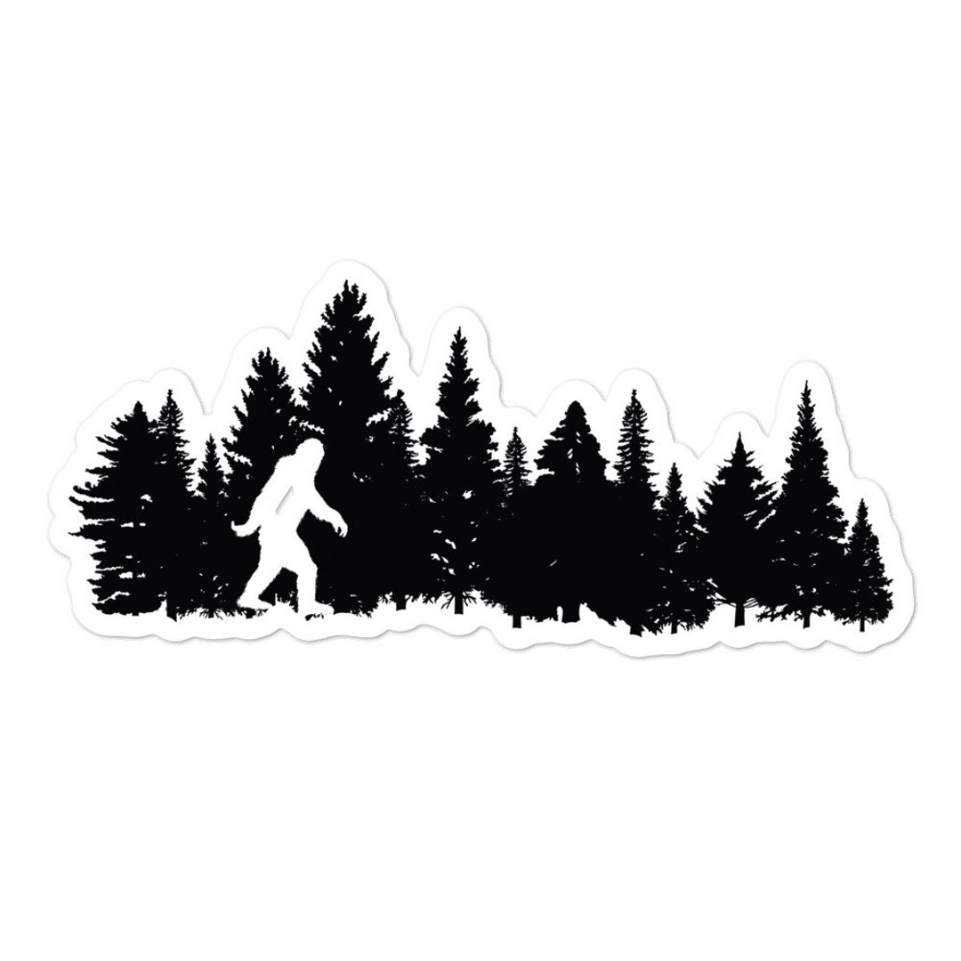 Bigfoot (sasquatch) Natural Forest Vinyl Sticker | Bigfoot Car Sticker ...