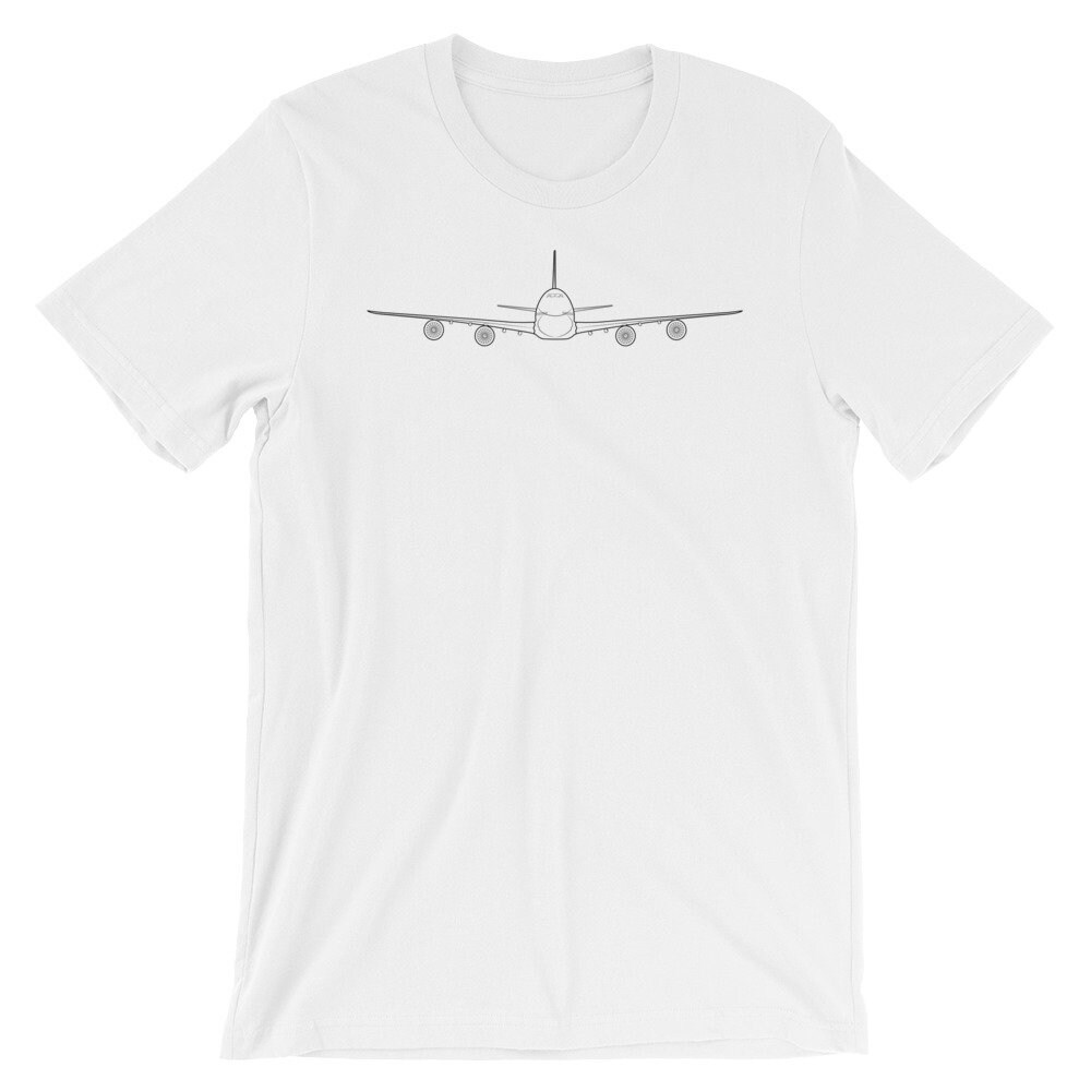 Airplane T-shirt for Men and Women Ringspun Cotton Fabric Boeing 747 ...
