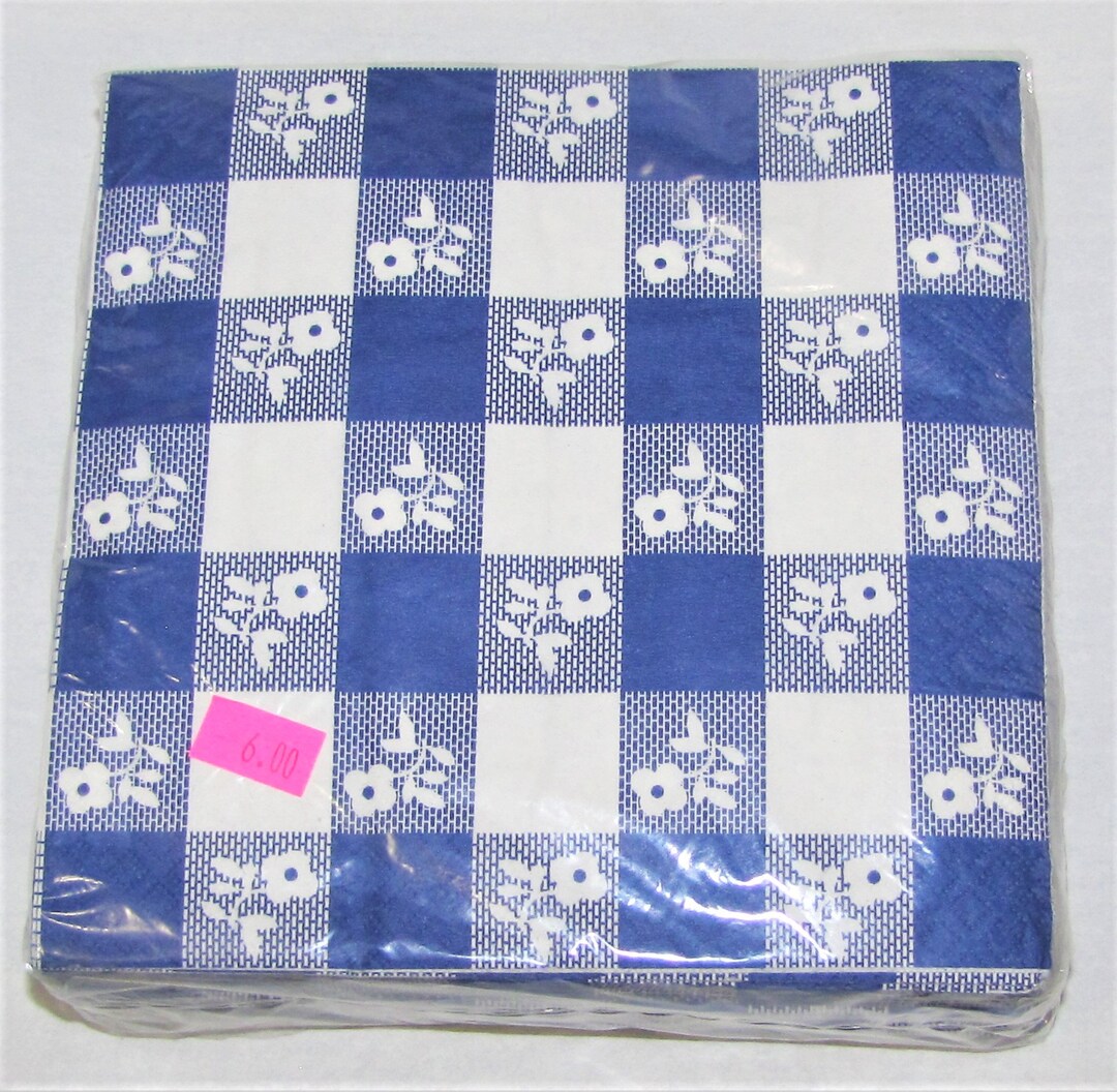 Blue Gingham Luncheon Napkin #21189, 50/pk, Picnic Paper Napkins, BBQ ...