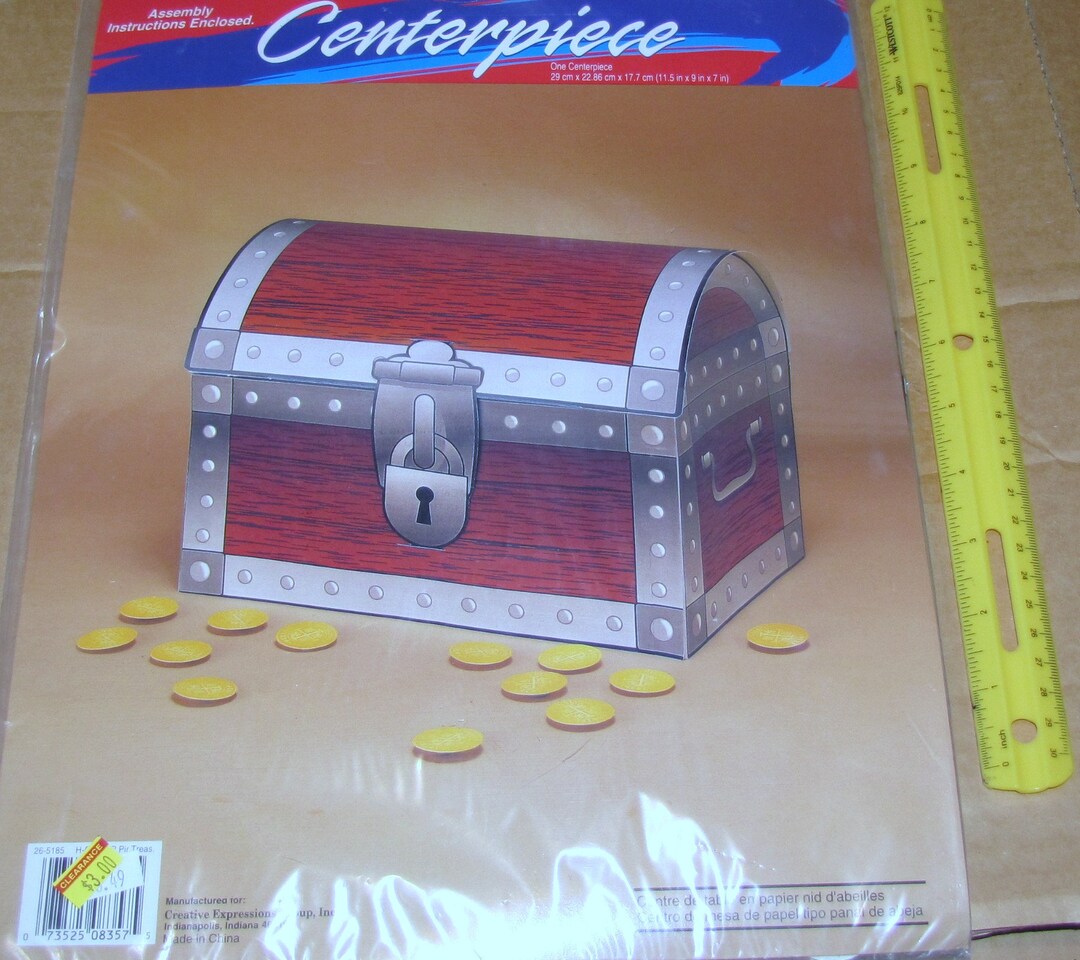 Pirate Treasure Chest Centerpiece 265185 1/pkg Paper - Etsy
