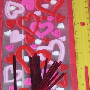 Hearts Aplenty Cello Bags 079021, Heart Cellophane Bags, Valentine's ...