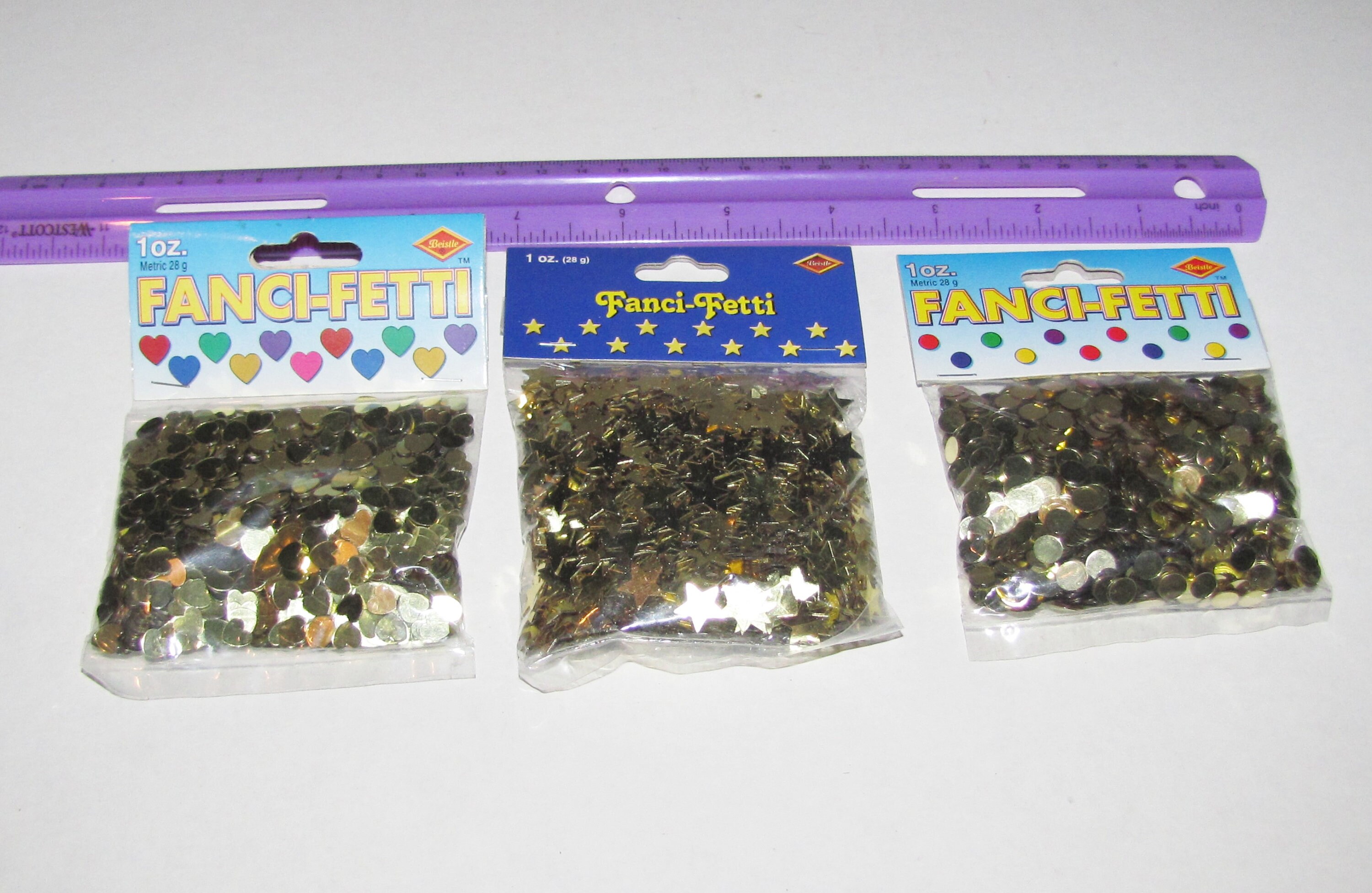 Gold Metallic Confetti Each pkg 1 oz Circles Stars or | Etsy