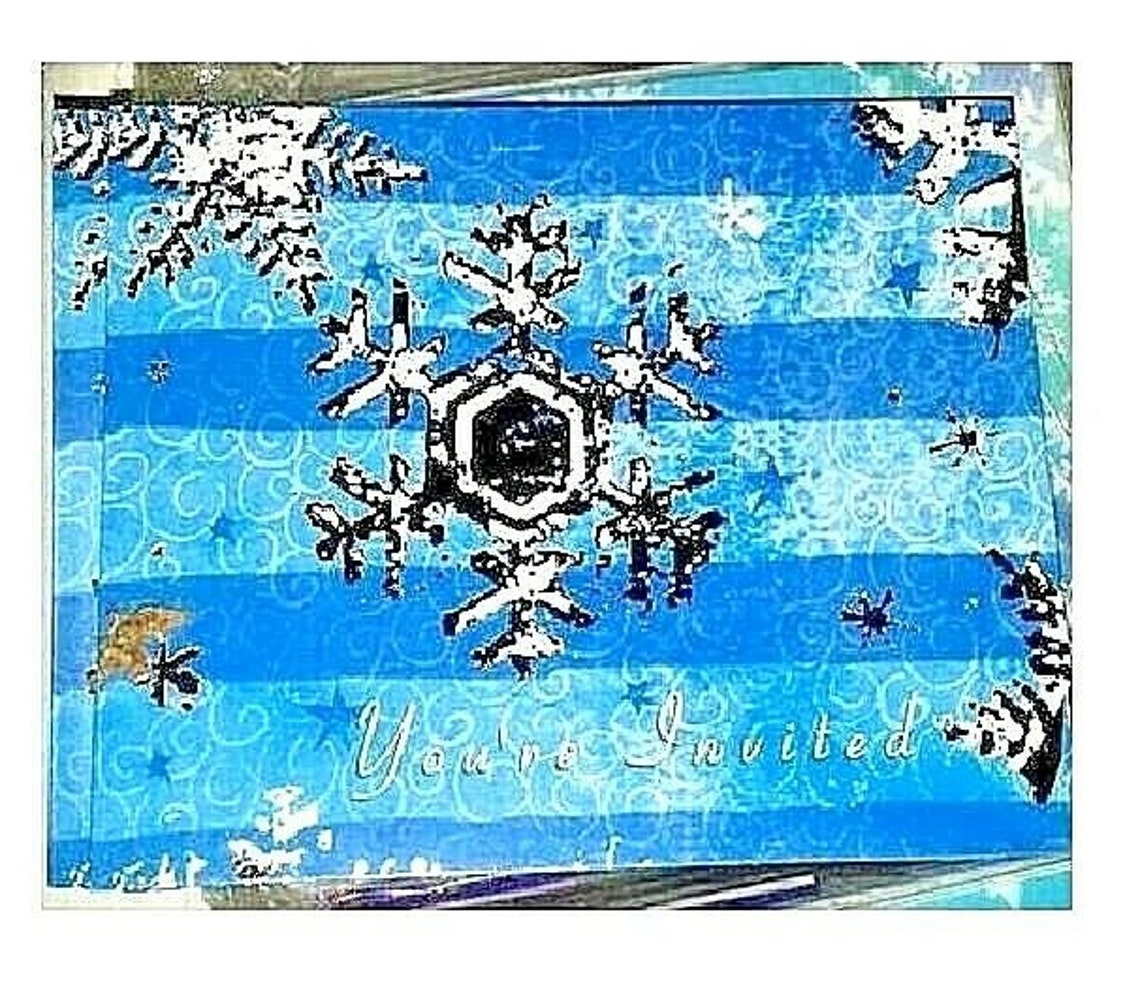 Snowflake Flurries Invitations 8966058 Snowflake | Etsy