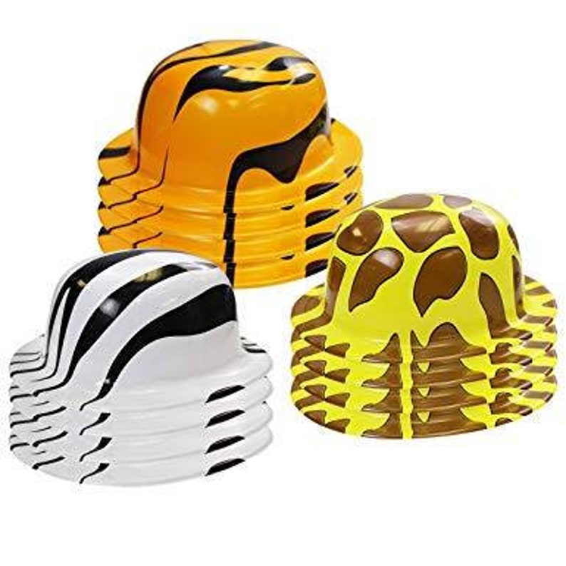 Animal Print Derby Hats 12/pk 251824 Tiger Print Hat | Etsy