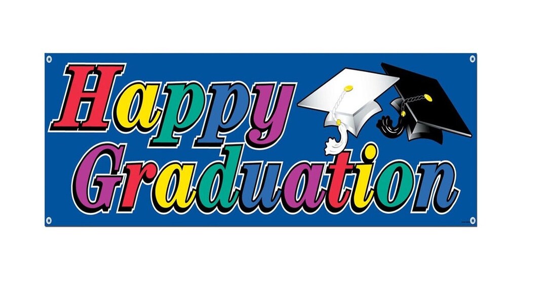 Happy Graduation Giant Banner 60 X 21 1/pk 50138 - Etsy