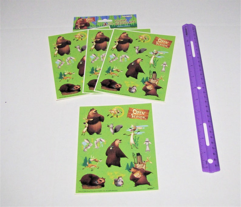Open Season Stickers Party Favor 21067 4 Sheets per Pack - Etsy