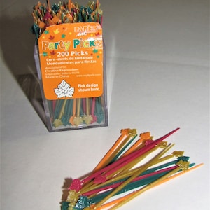 Boxed Maple Leafs Picks Hor D'oeuvres Picks, Autumn Plastic Party Picks ...