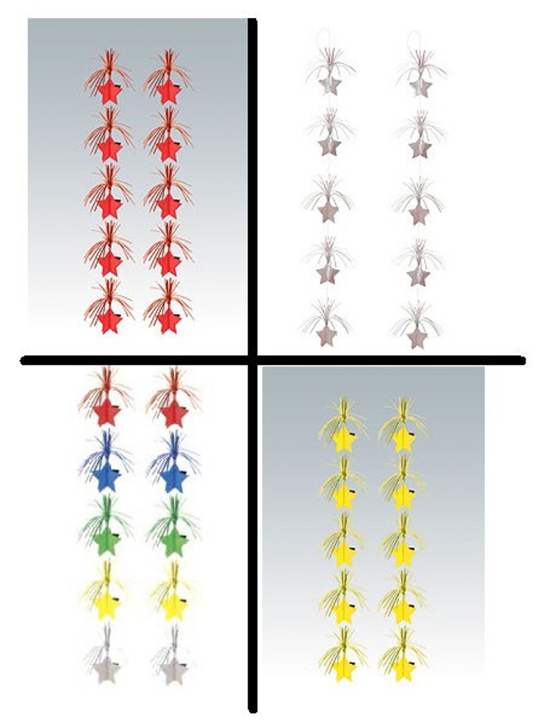 Star Firework Cascade Hanging Decoration 031006, 2/pk, Red Star ...