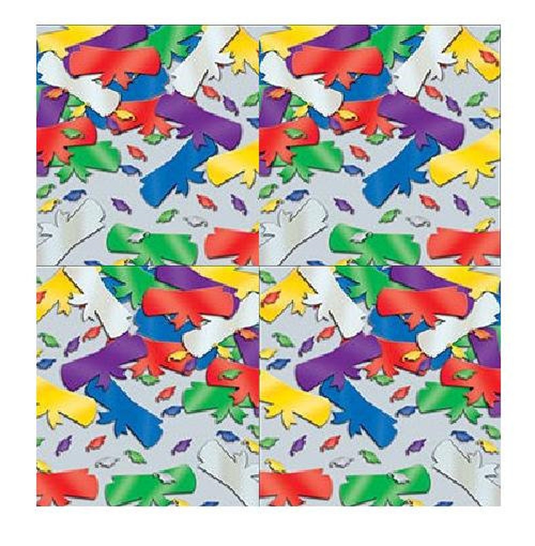 Jumbo Diploma With Small Caps Confetti, Multicolor, 50704mc, 1 Ounce ...
