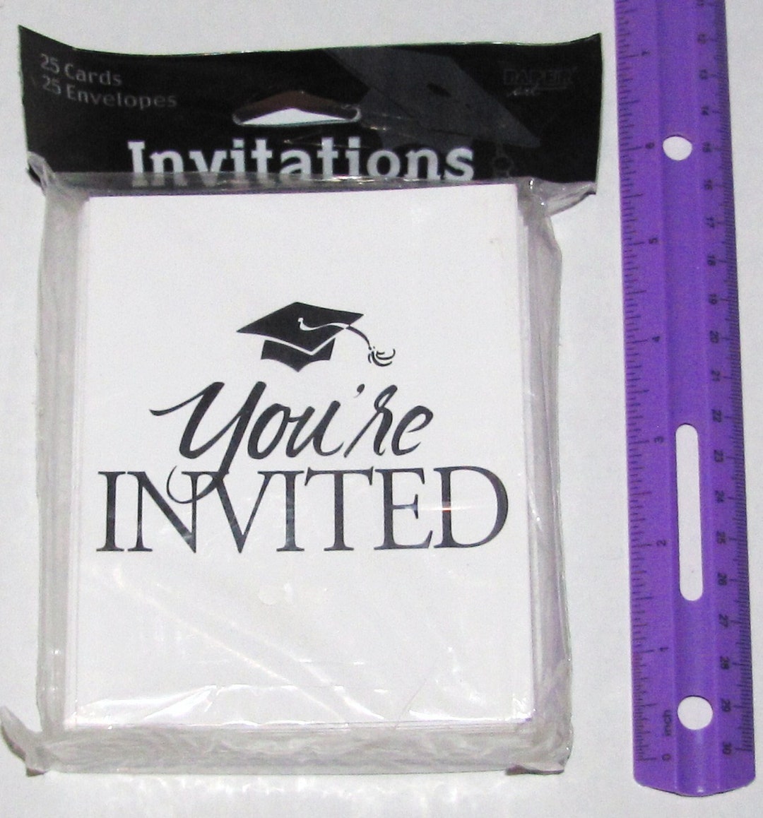 White Graduation Invitations 899000b 25/pk, White and Black Invitations ...