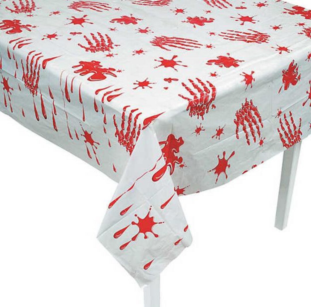 Blood Tablecover 255023 1/pk Halloween Tablecover Plastic - Etsy
