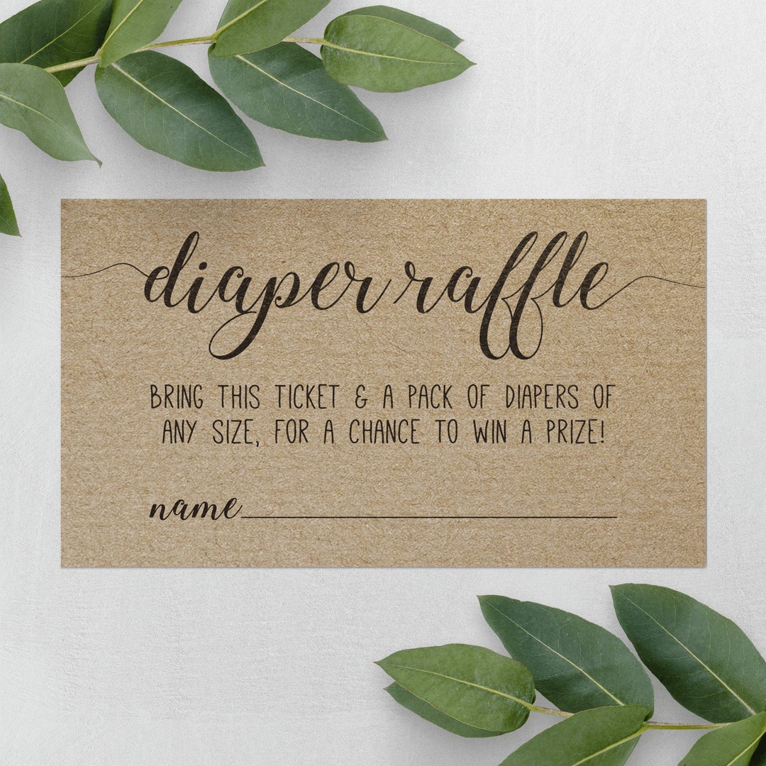 Diaper Raffle Ticket Printable, Diaper Raffle Insert, Diaper Raffle ...