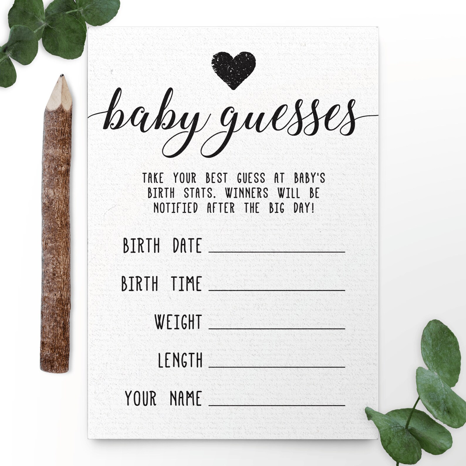 Baby Guesses Cards Baby Guesses Baby Predictions Printable - Etsy