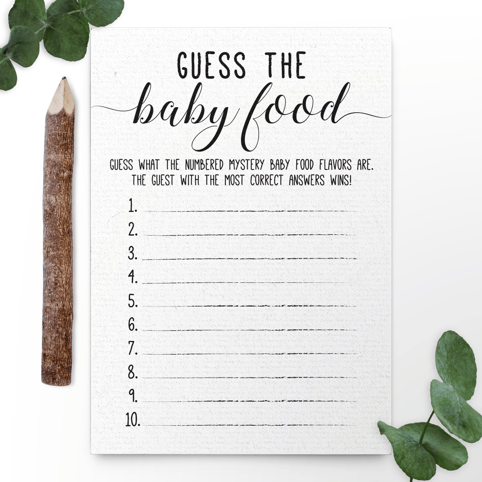 Guess the Baby Food . Guess the Baby Food Baby Shower Game . | Etsy