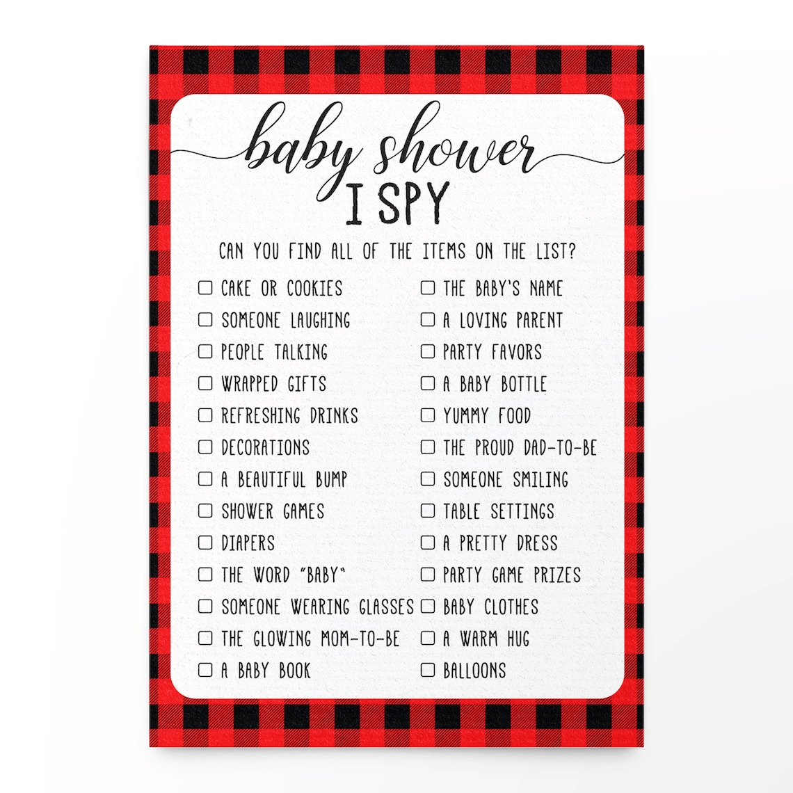 Baby Shower I Spy . I Spy Scavenger Hunt for Baby Shower . | Etsy