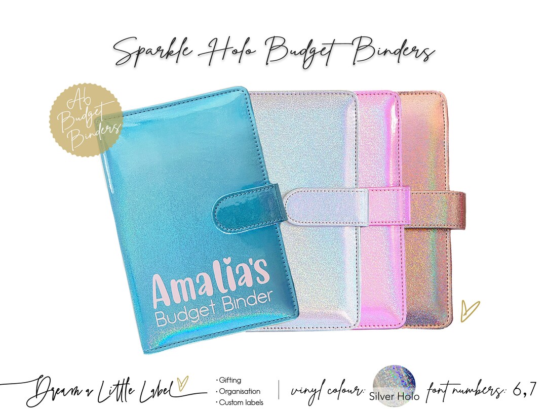 Personalised A6 Sparkle Budget Binder Cash Envelope System. Folder ...