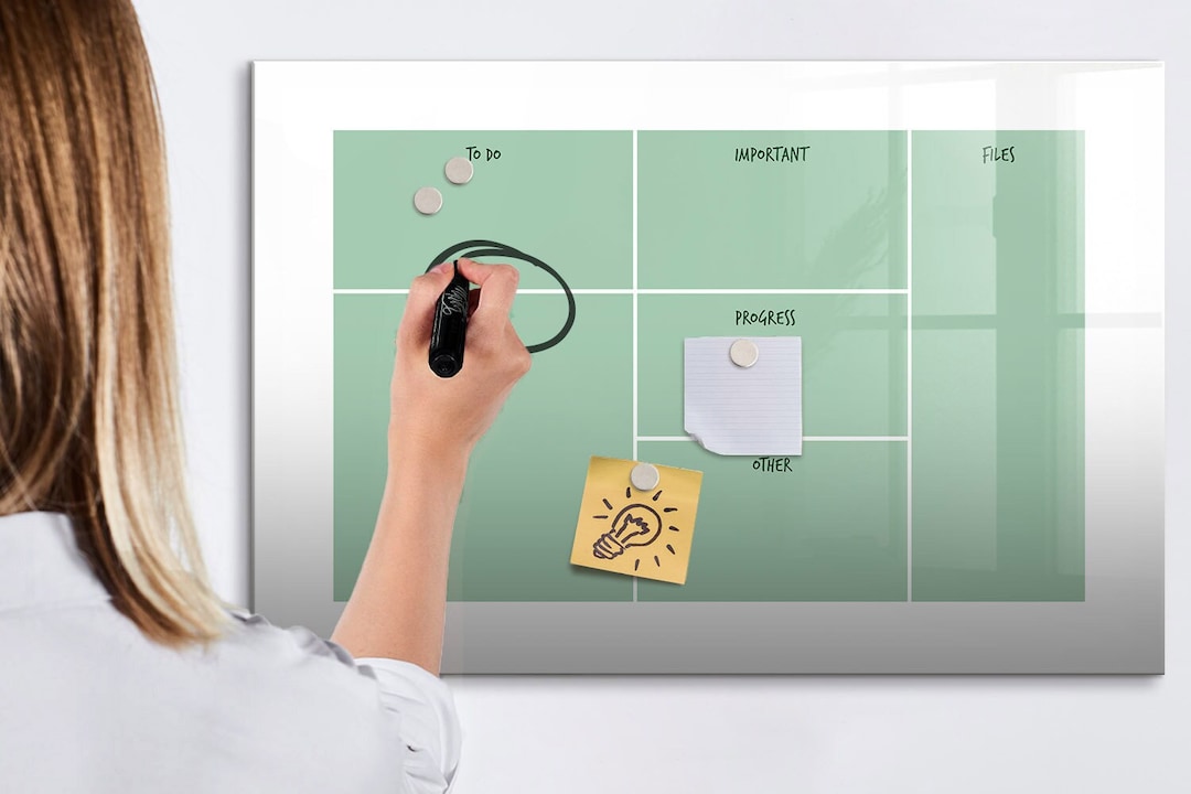 Office Organizer Magnetic Board, Timetable, Green Note Board, Weekly ...